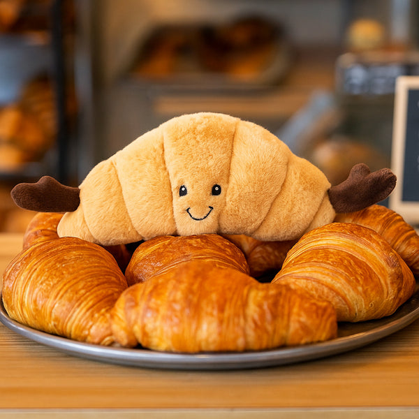 Claude Croissant Squish-Yums Food-Themed Plush Toys - Wowow Toys