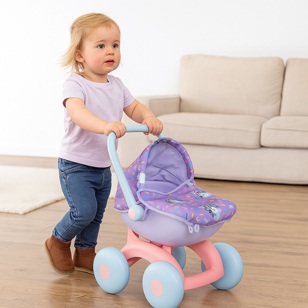 Bluey 4-in-1 Pram – Toy Pushchair, Carry Cot & Baby Seat in One - Wowow ...