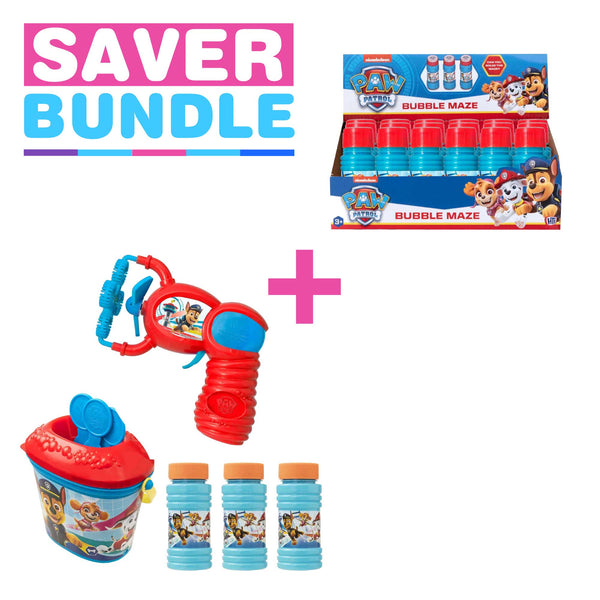 Paw Patrol Bubble Gun + Paw Patrol Bubble 24 Multipack - Bundle - Wowow ...